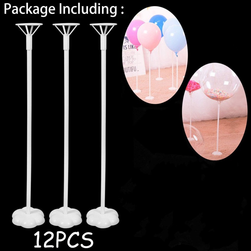 12PCS Balloon Stick Stand-Balloon Holder Cup with Balloon Pole and ...