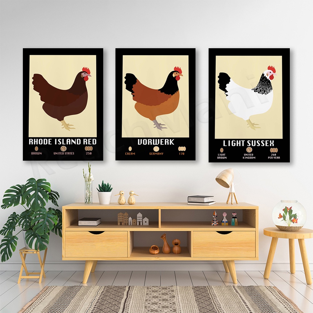 Light Sussex Chicken, Rhode Island Red Chicken, Vorwerk Chicken Poster ...