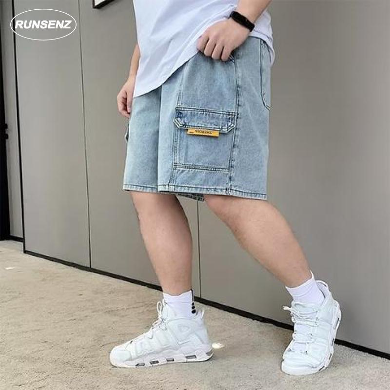 XXL-8XL Korean Premium Cargo Denim Shorts Men Plus Size Jeans Causal ...