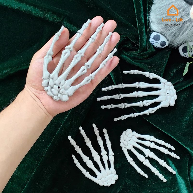 1 Pair Halloween Decor Realistic Plastic Skeleton Hands/ Fake Human ...