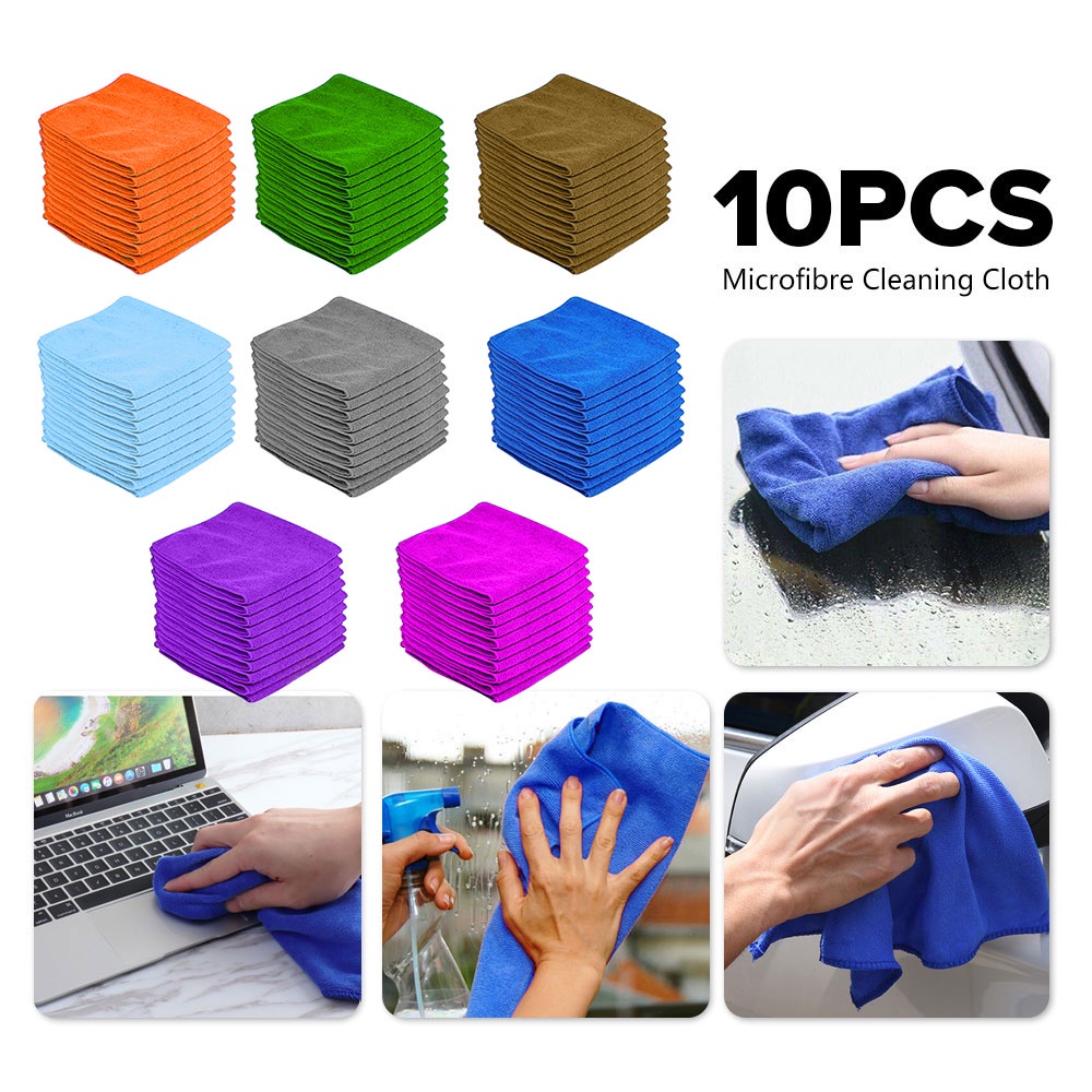 OF 10PCS MicrOF iber Cleaning Cloth/Towel 100% MicrOF iber Large ...