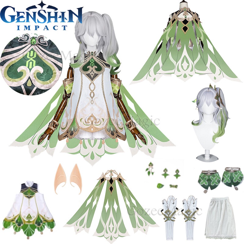 Genshin Impact Nahida Lesser Lord Kusanali Cosplay Costume Wig Dress ...
