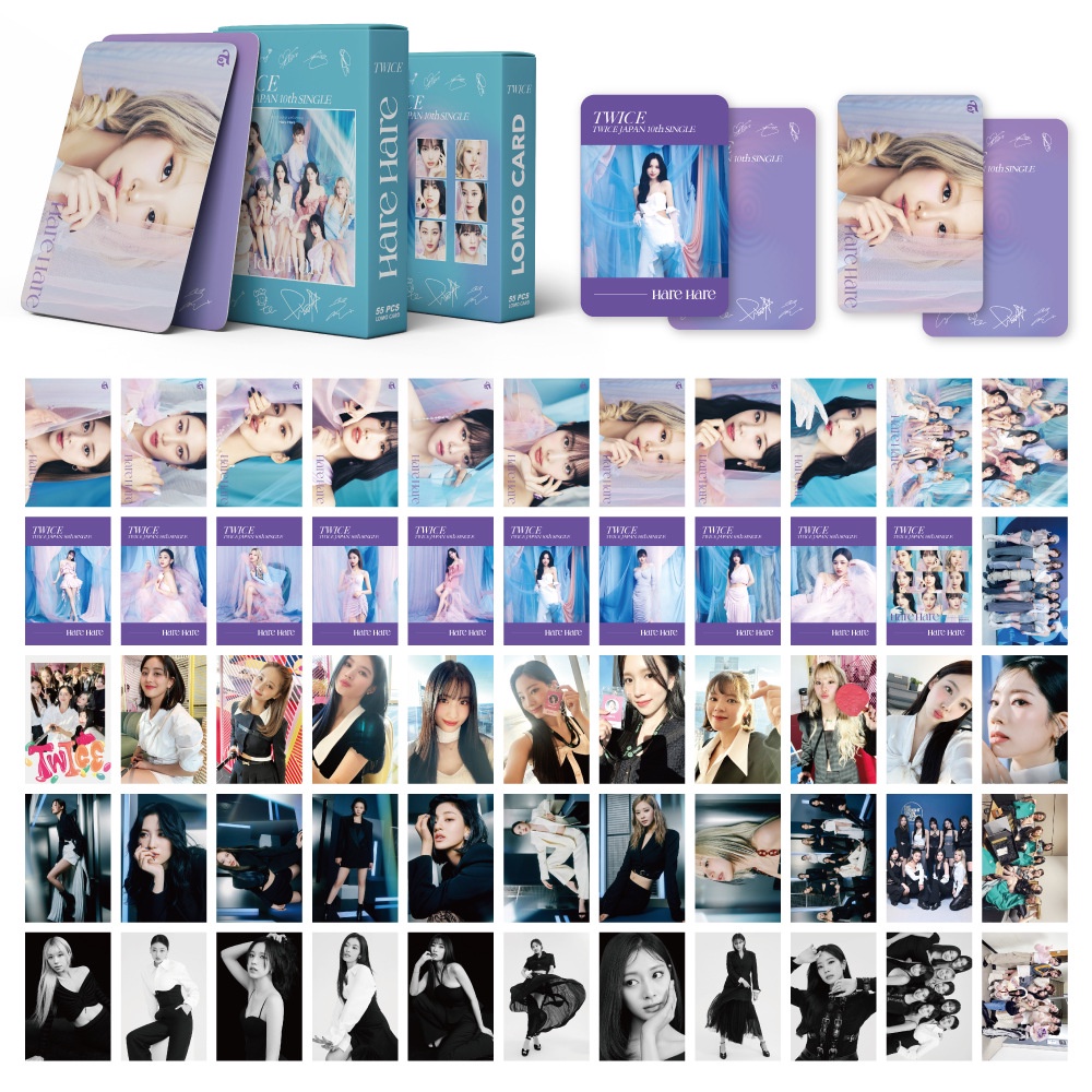 50-55pcs/box TWICE Album Photocards Hare Hare Hologram Laser Cards Nayeon Jeongyeon Momo Sana ...