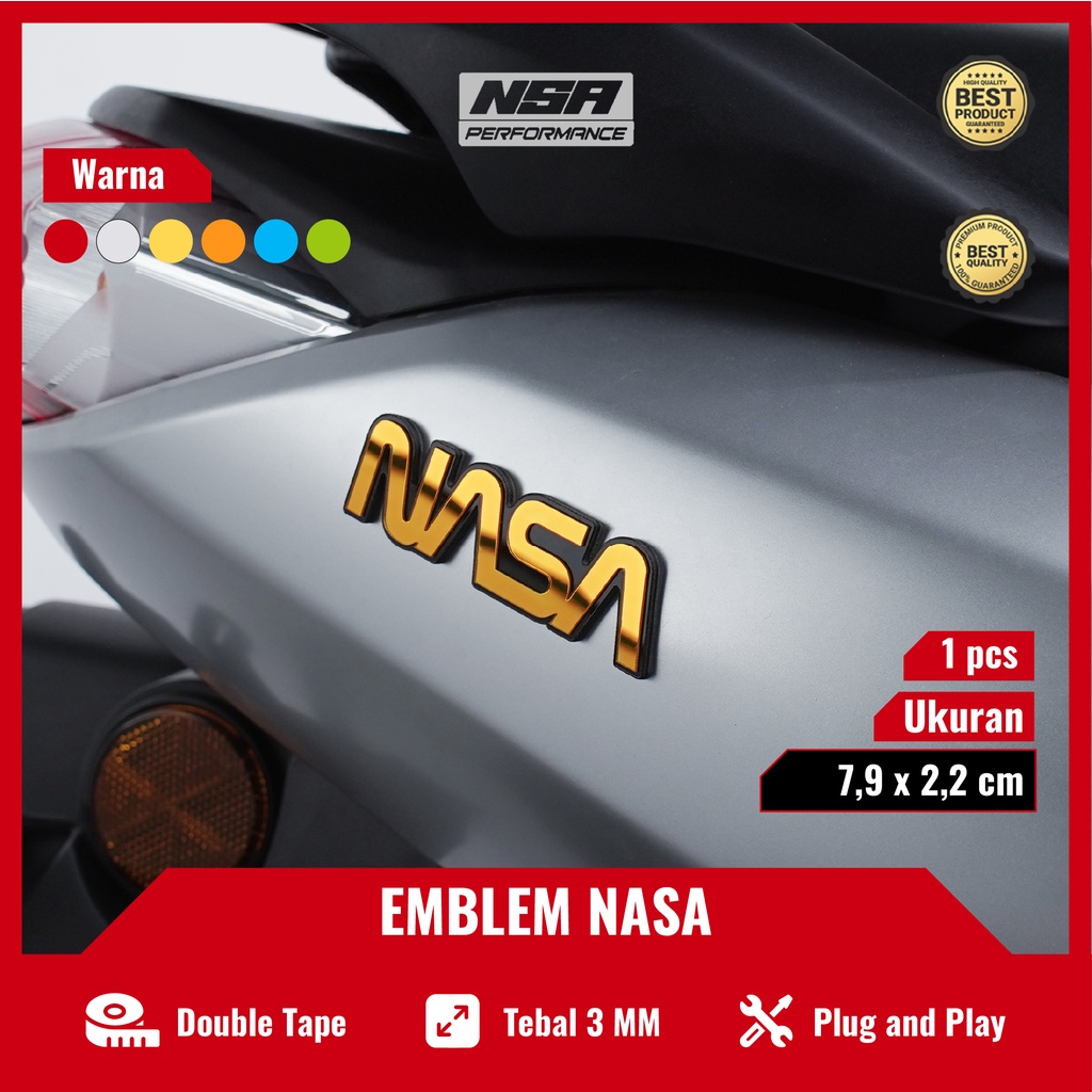 NSA 1PCS NASA EMBLEM NASA LOGO 3D RAISED NOT NASA RAISED STICKER OR ...