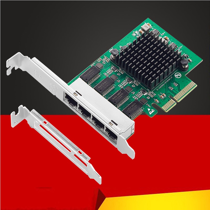 PCI Express 10/100/1000Mbps Network Card Quad Gigabit Ethernet Adapter ...