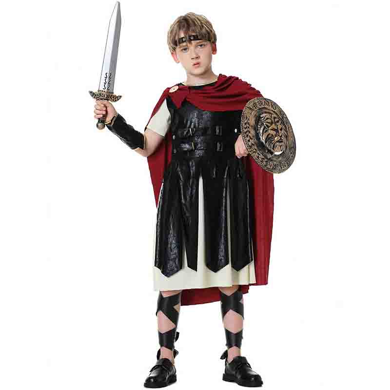 Kids Boys Roman Knight Warrior Role Play Uniform Set Children Soldier ...