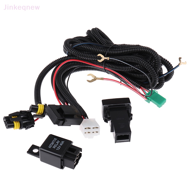 JIN H11 Fog Light Wiring Harness Sockets Wire LED indicators Switch 12V ...