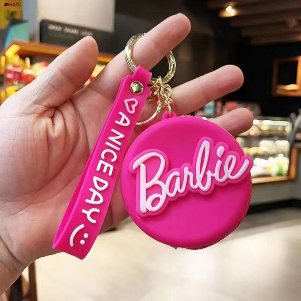 【barbie girl】Pink Bow Coin Purse Keychain Cute Pink Keychain Decorative ...