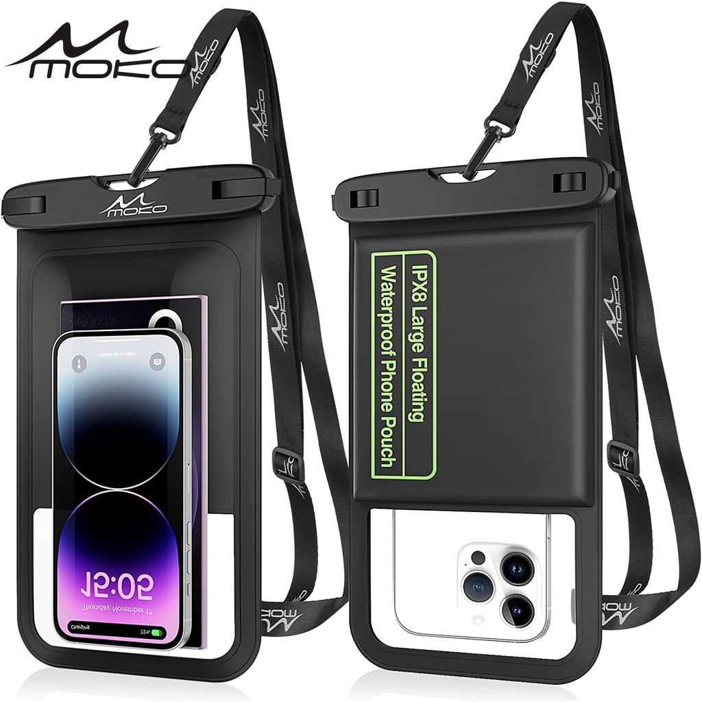 [2 Pack] MoKo Floating Waterproof Phone Pouch - 9.5" Large Clear Phone ...