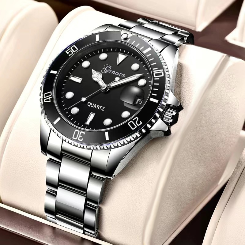 Water Ghost Calendar Fashion Luminous Watch Male Business Steel Band ...