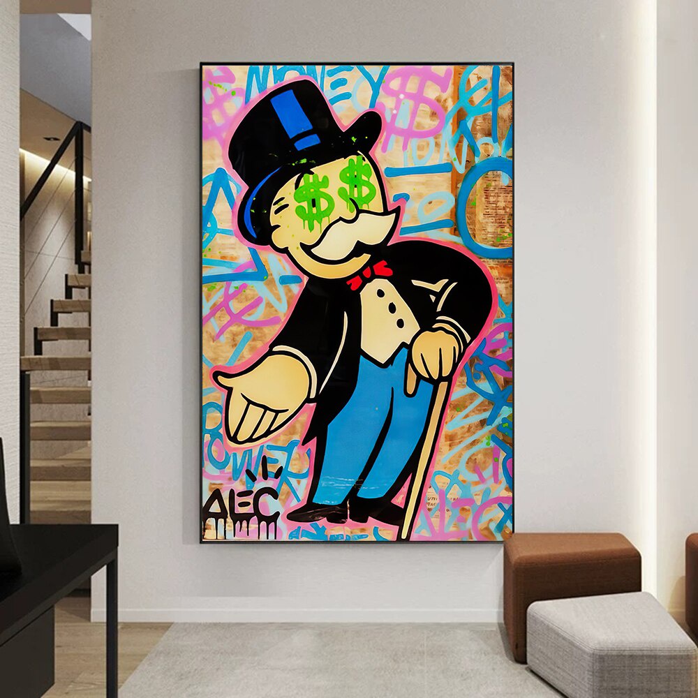 Alec Monopoly Graffiti Art Canvas Paintings On The Wall Art Posters and ...