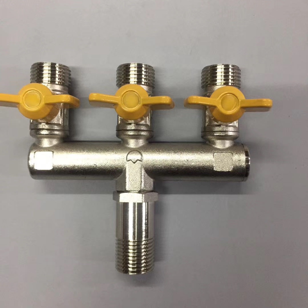 Copper Electroplating Thickened 1/2" 3-Way 4-Way Gas Valve Angle Valve ...