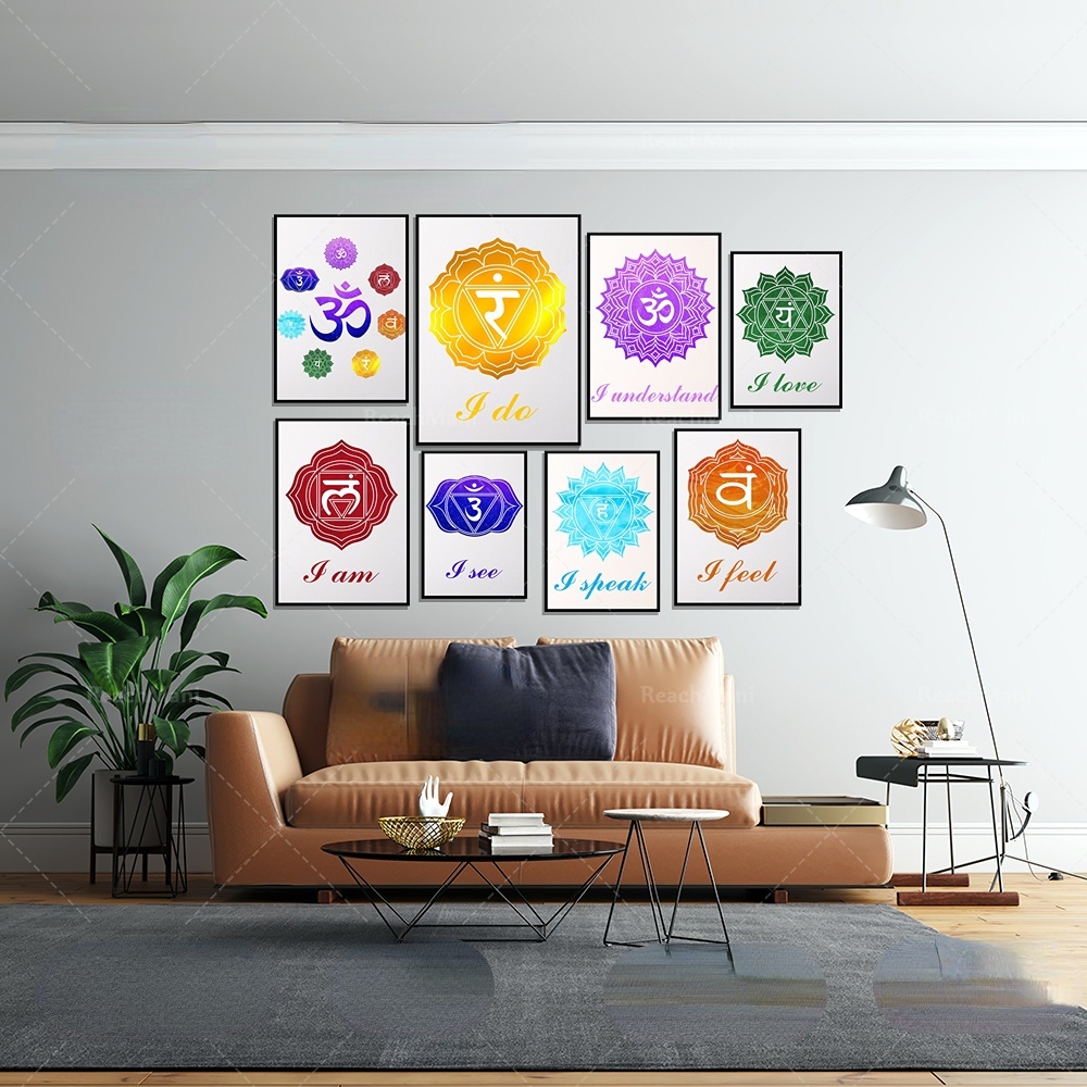 Frameless 7 Chakras Mindfulness Gifts Crown Chakra Zen Third Eye Chakra ...