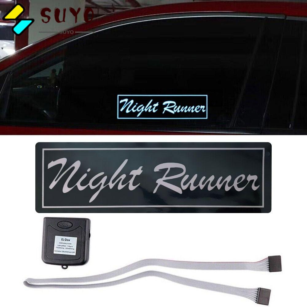 SUYO LED Car Sticker Car Window Safety Signs Decoration Sticker Night ...