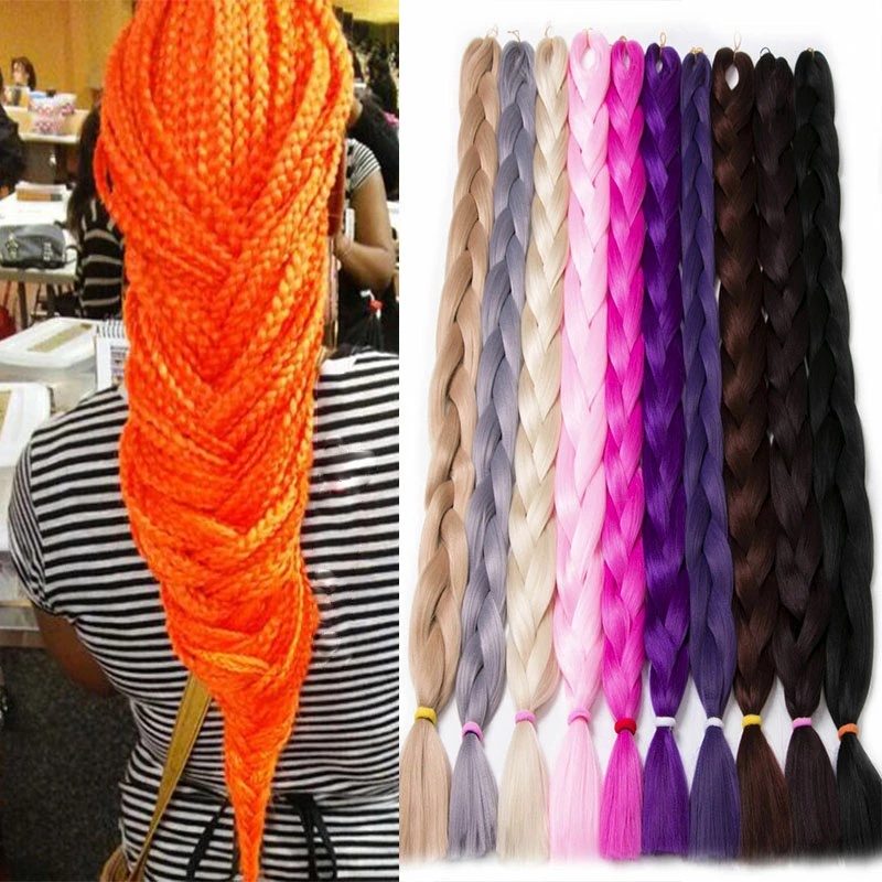 41 Inch Super Long Jumbo Braid Hair Pure Color Synthetic Braiding Hair ...