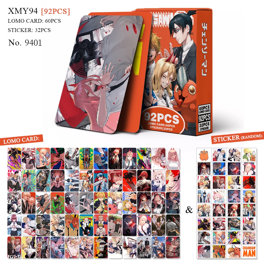 Anime Chainsaw Man Photocard Double Sided Lomo Card 92pcs / Box ...