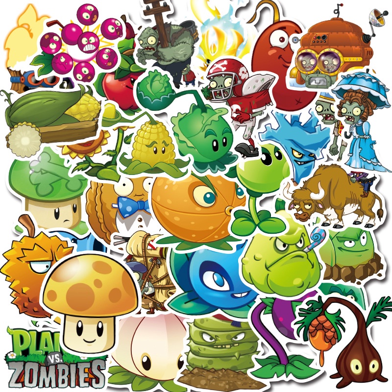 100pcs Plants vs. Zombies Stickers for Laptop Motorcycle Bike Car ...