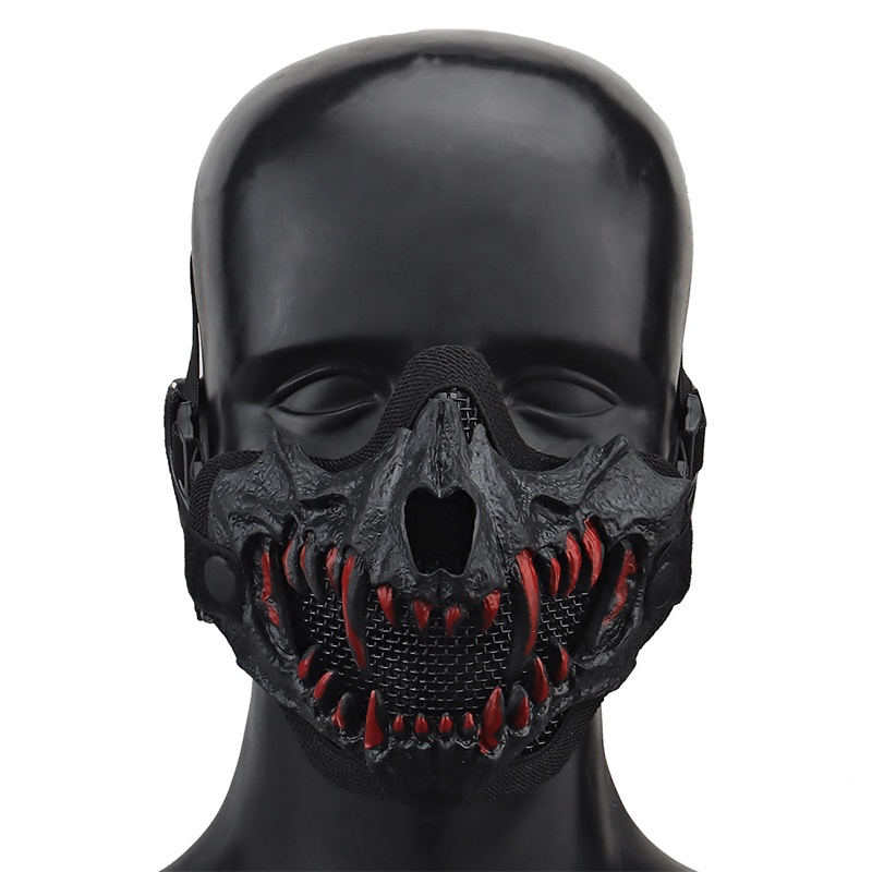 IDOGEAR Tactical Half Face Mask wolf's fang Mask Breathable Halloween ...