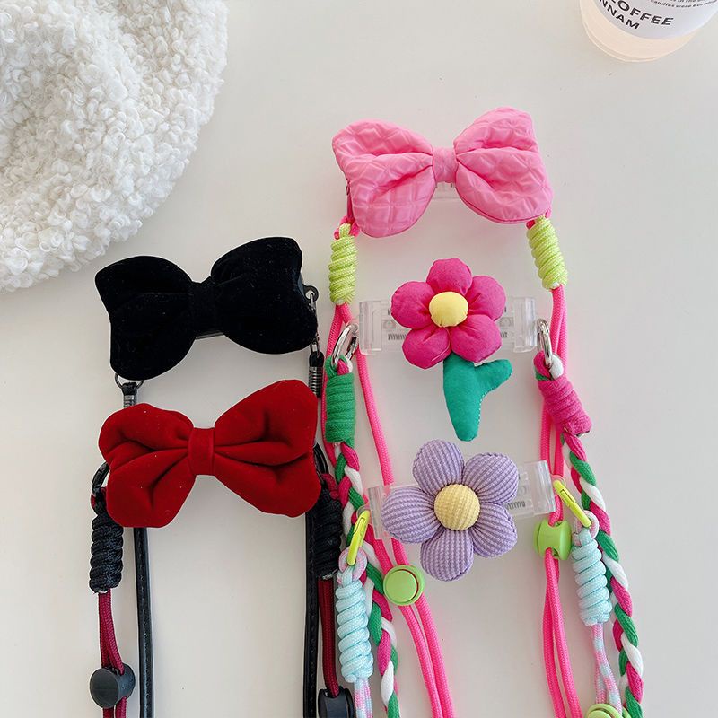 Mobile Phone Back Clip Girl Diagonal Strap Bow Lanyard Japan Korea ...