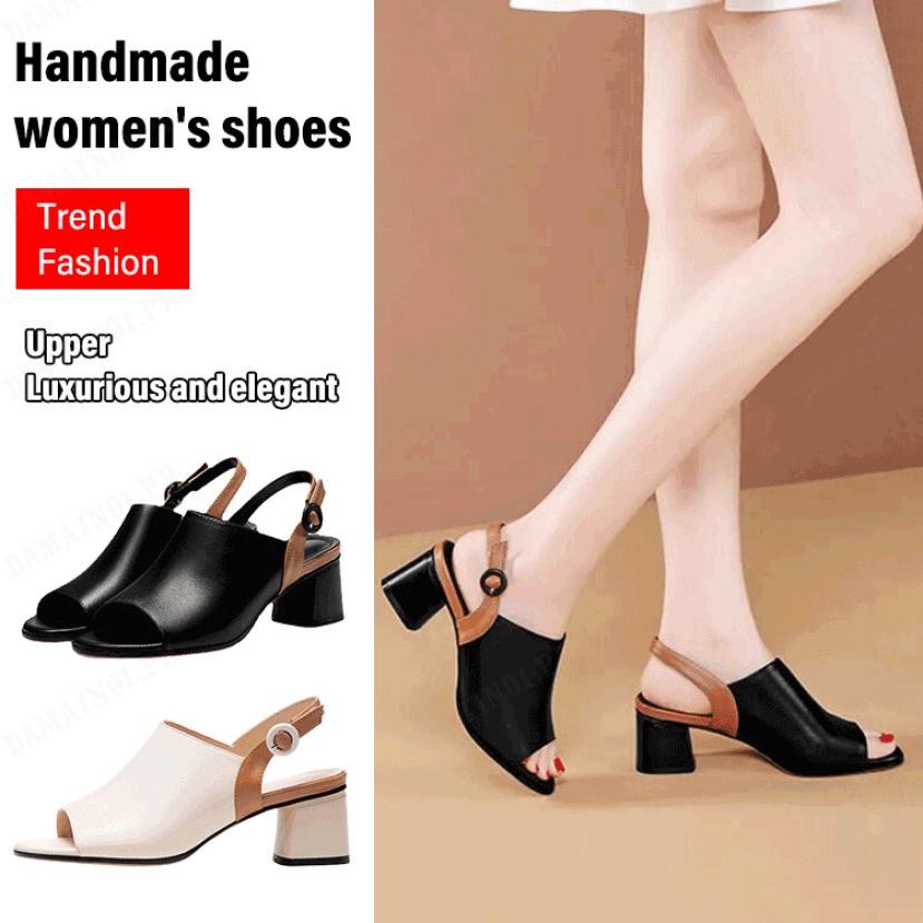 Women’s Leather Open-toed Sandals | Shopee Philippines