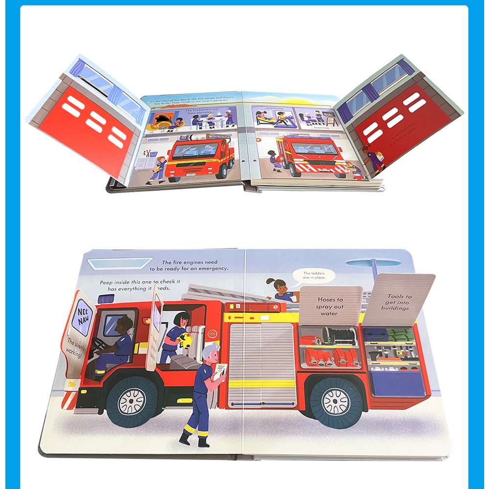 Usborne Peep Inside How A Fire Engine Works 3D Flap English Picture ...