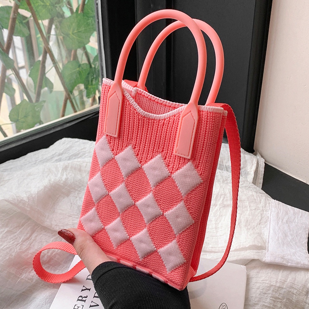 Korean Trendy Crochet Small Size Phone Pouch Side Sling Crossbody Bag ...