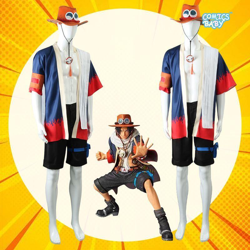 One Piece Portgas·D· Ace Cosplay Costume plus size Japan Anime Cos Full ...