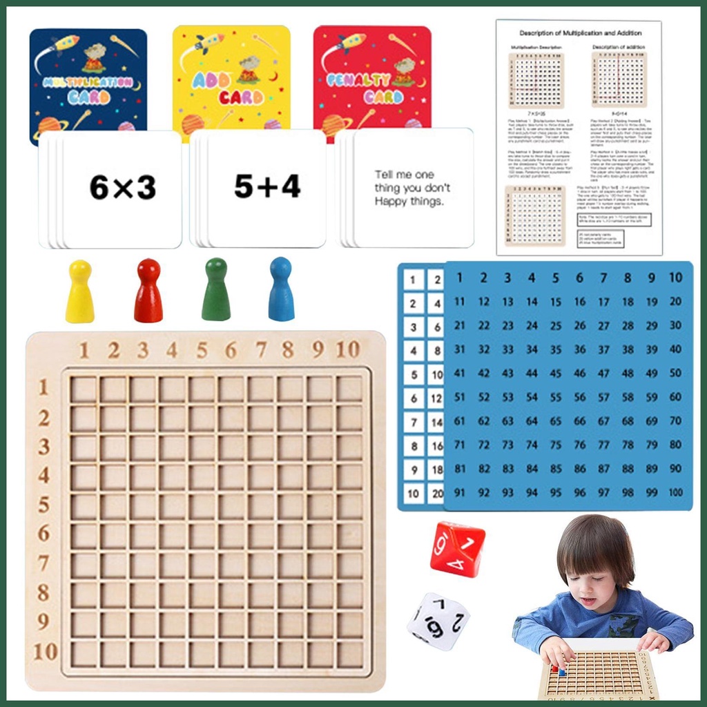 Math Multiplication Board Game 2 In 1 Multiplication And Addition Board ...