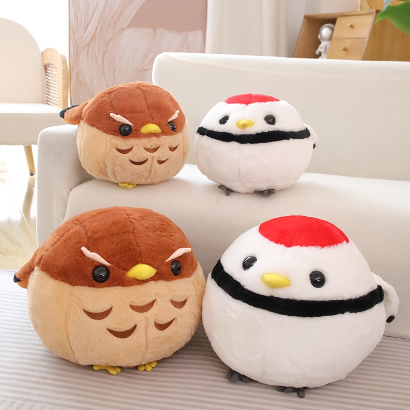 Cute Cartoon Round Fatty Bird Plush Throw Pillow Toy Kawaii Stuffed ...