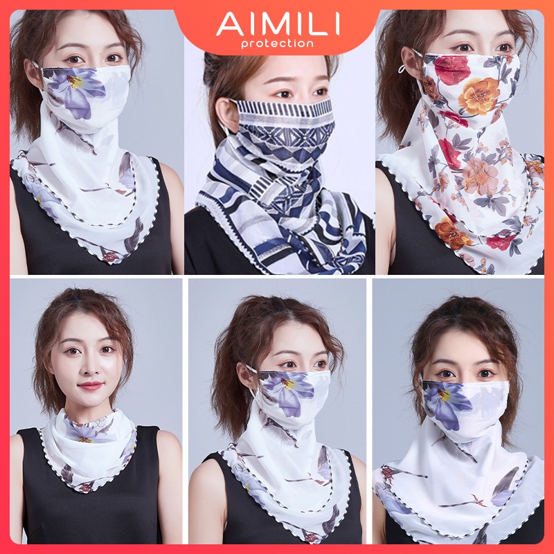 Nice Cloth Mask for Adults UPF50 Summer sunscreen silk scarf large mask ...