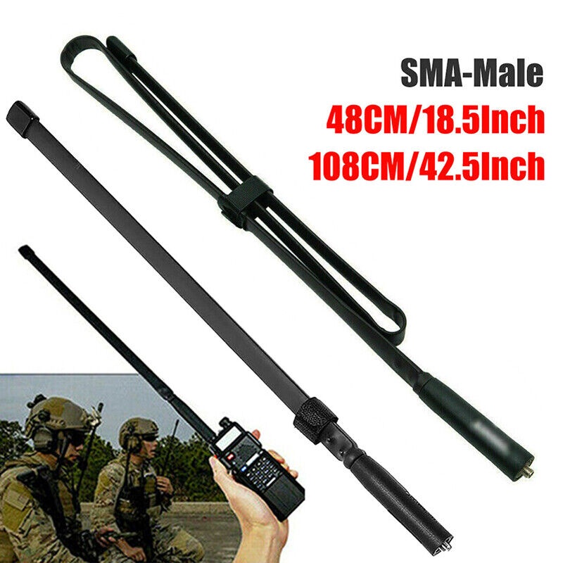 For Baofeng UV-5R/BF-888S Radio Foldable CS Tactical Antenna UHF/VHF ...