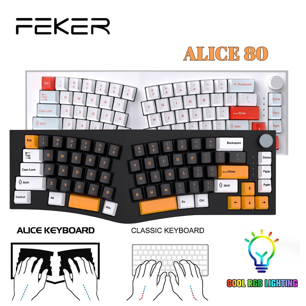 Feker Alice80 Mechanical Keyboard 65% Gasket Ergonomic Wireless/Wired ...