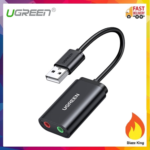 UGREEN USB Audio Adapter External Stereo Sound Card AUX Headphone ...