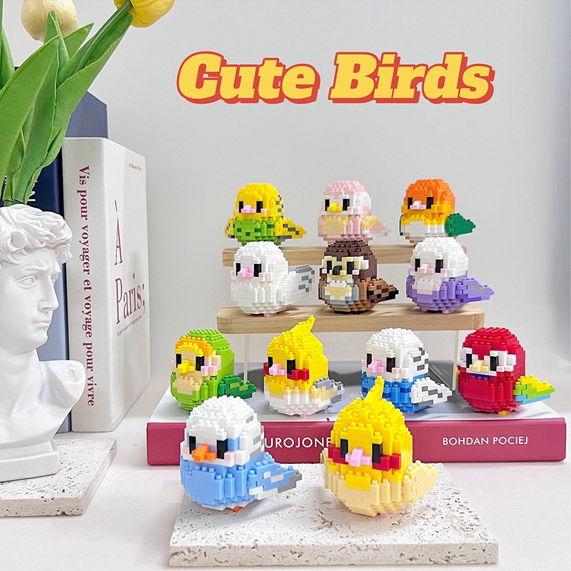 Building Blocks Bird Toys DIY Building Block Kids Small Particle ...