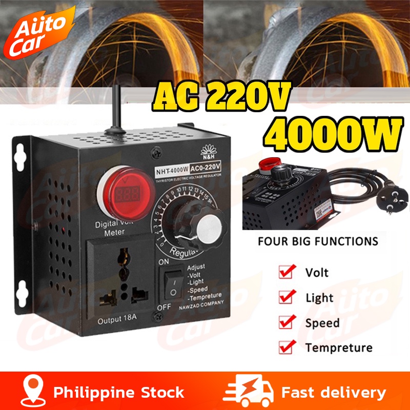 4000W AC 220V Motor Speed Controller Variable Voltage Regula Controller ...