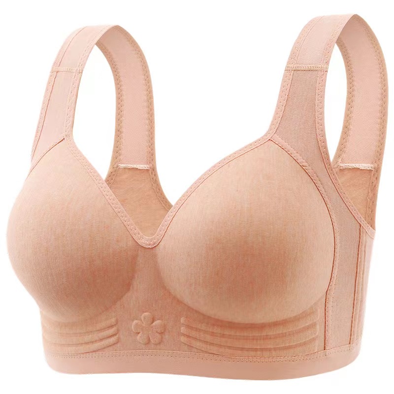Plus Size Bra Size 44-50 Cup B C Full Cotton Wireless Bras No Wire No ...