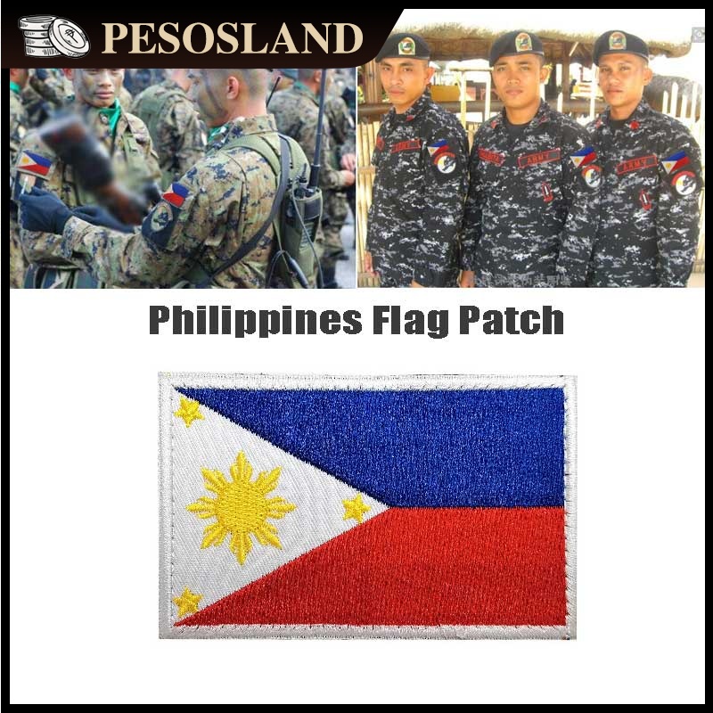 Philippine Flag Patch Embroidery Pinas Bandera - 3inches x 2inches | Shopee Philippines