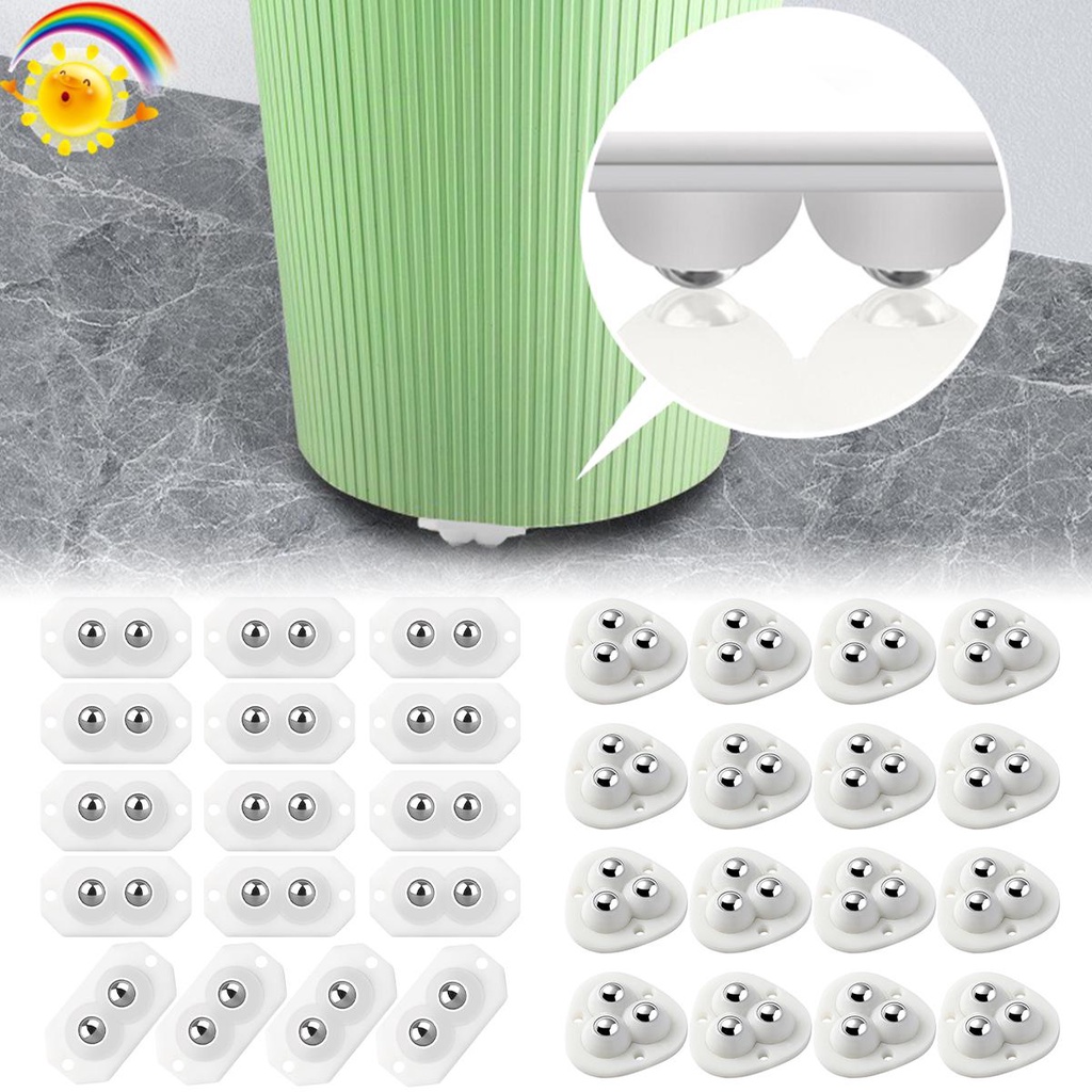 16 Pcs Mini Caster Wheels 360 Degree Small Swivel Wheels with 2/3 ...