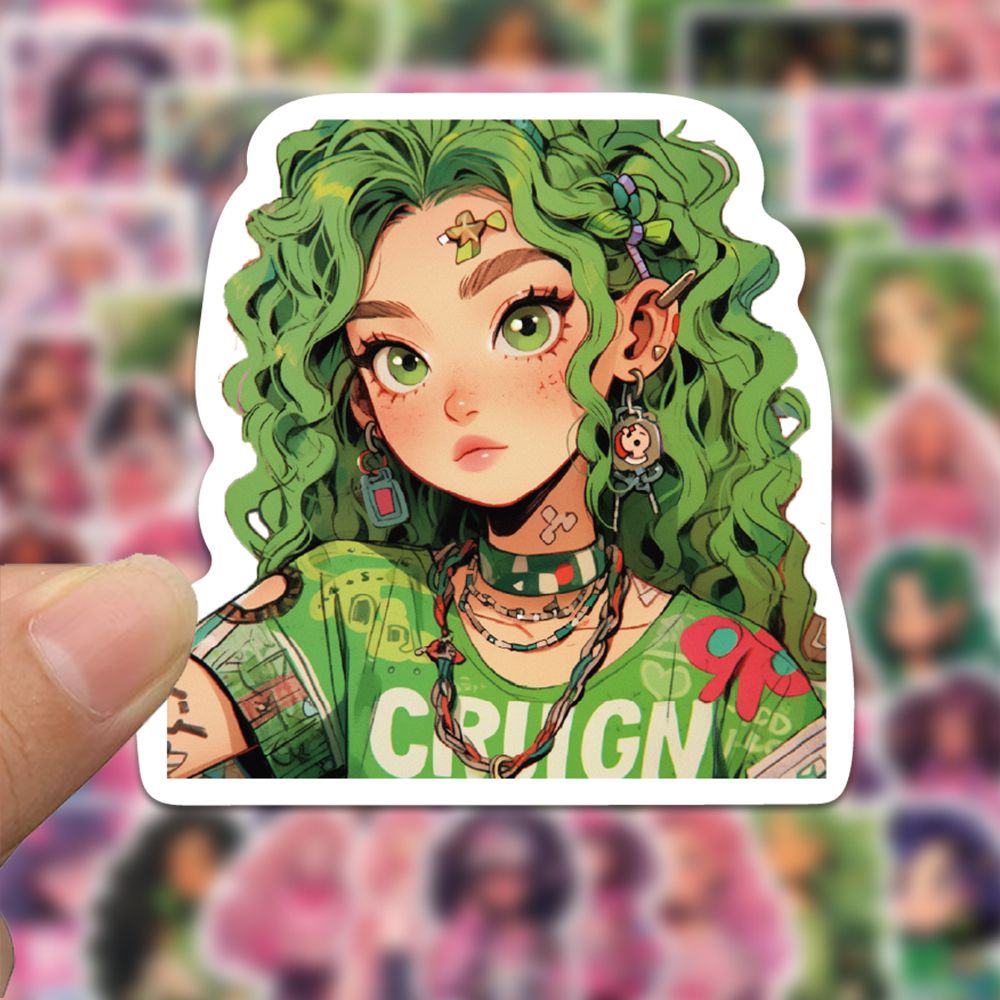 Dopamine girl 50 stickers summer small fresh creative wear mobile phone ...