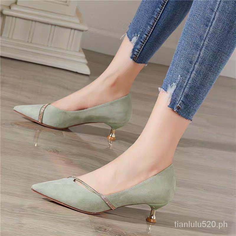 Pointed Close Shoes with 3cm Heel for Women Office Shoes Black Formal ...