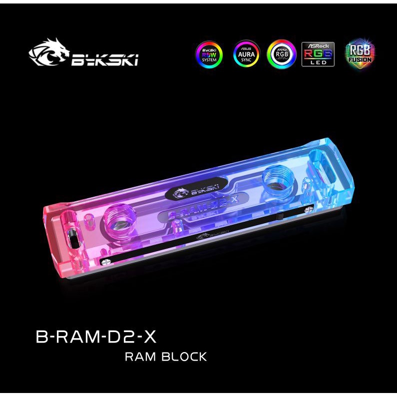 Bykski B-RAM-D2-X,RGB RAM Water Cooling Block Heatsink,Acrylic Memory ...