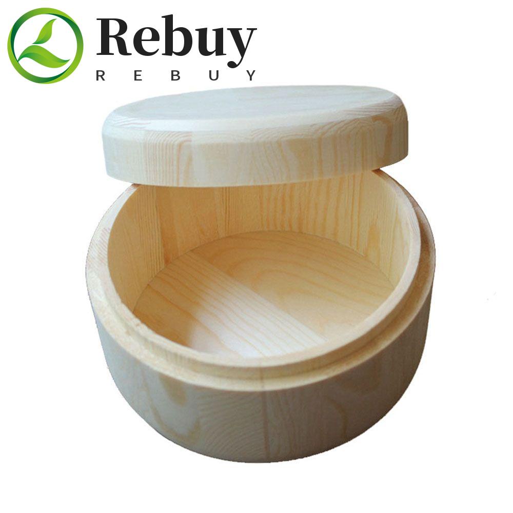 REBUY Round Decorative Boxes Case Storage Box Wedding Wooden Storage ...