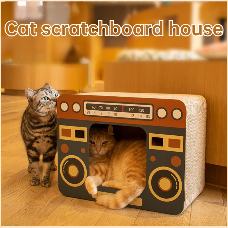 Creative Cat Scratch Board House Multi-functional Cat House Scratcher ...