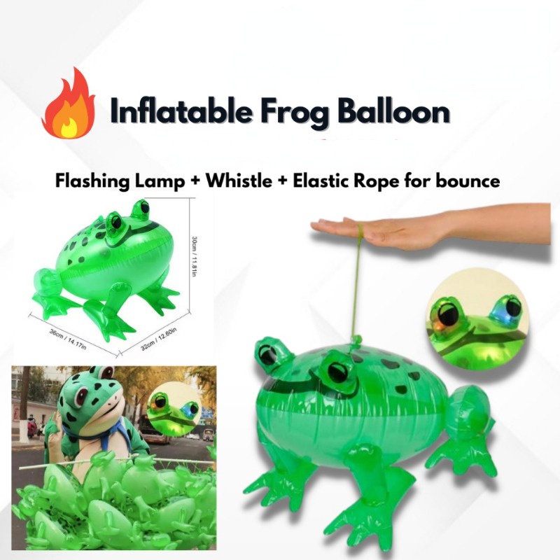 Frog Cub Balloons PVC Inflatable Frog Balloon with Light & Elastic Cord ...