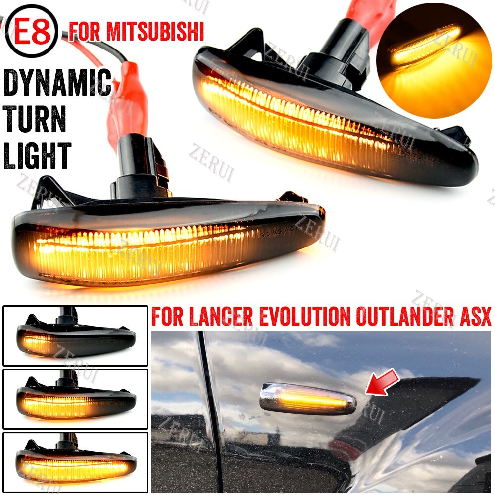 ZR For 2Pcs LED Dynamic Turn Signal Light Fender Side Marker Lamp ...