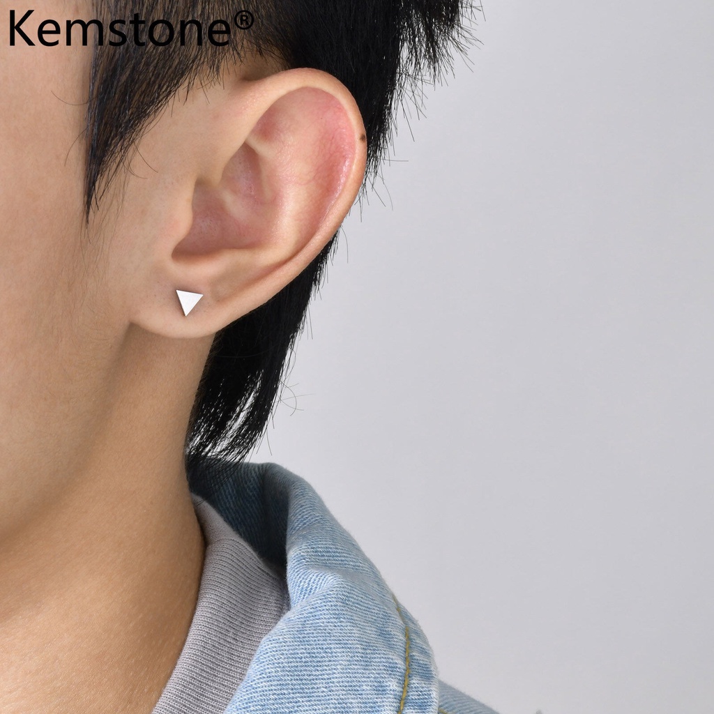 Kemstone Stainless Steel Triangle Stud Earrings Male Jewelry Gift ...