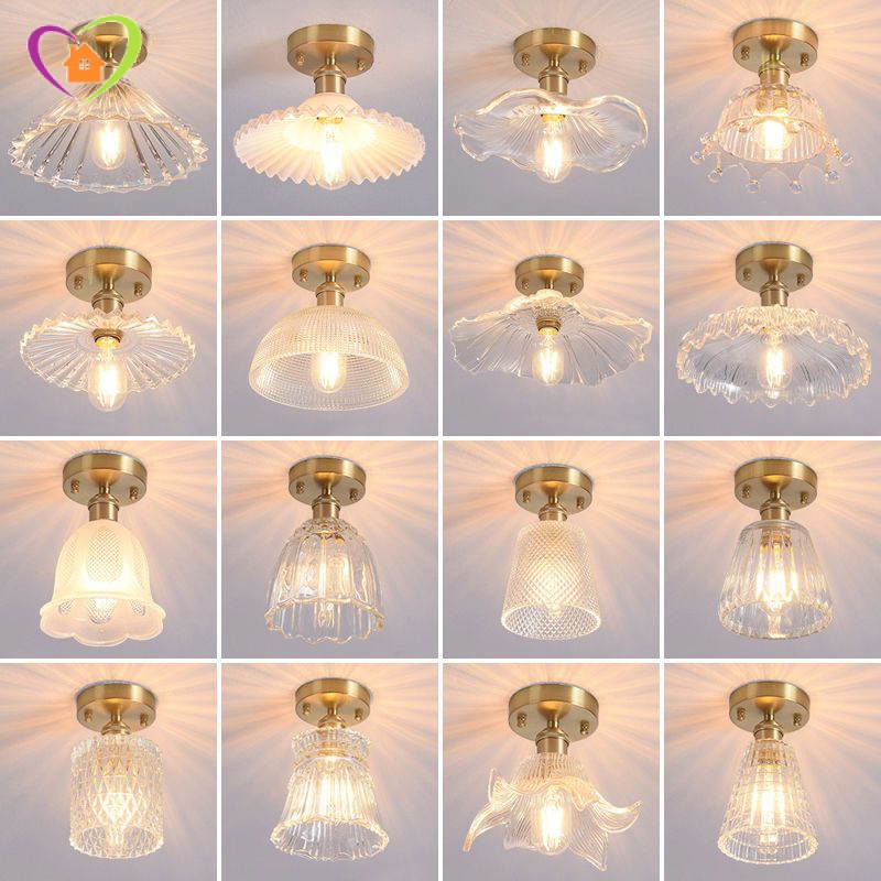 Nordic corridor lights personalized simple brass glass corridor stairs ...