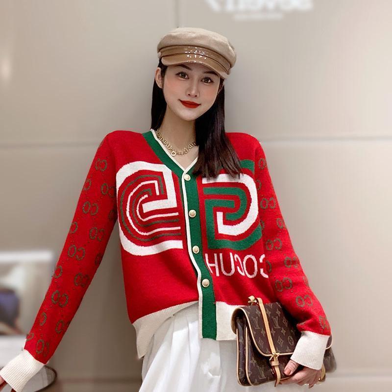 Girls Clothing 2022 Spring New Style Contrast Color Stitching Sweater V ...