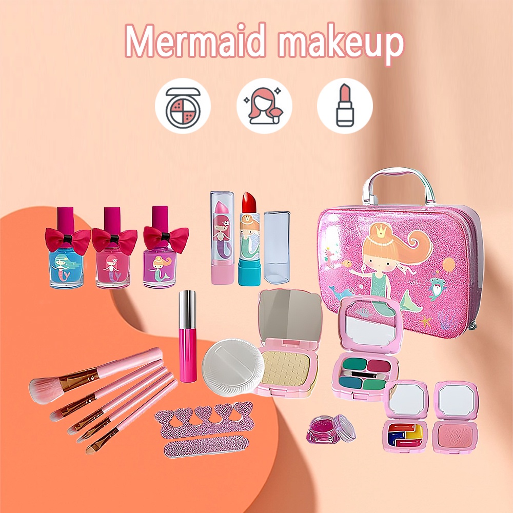 Make Up for Kids Girls Set Non Toxic Washable Mermaid Makeup Set with ...