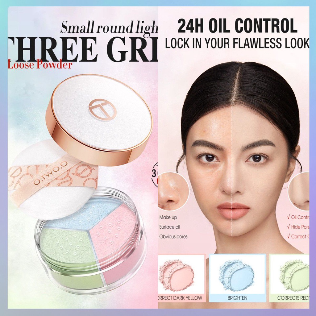 O.TWO.O 3-in-1 Loose Powder Grid Filter Face Honey Powder Matte Long ...
